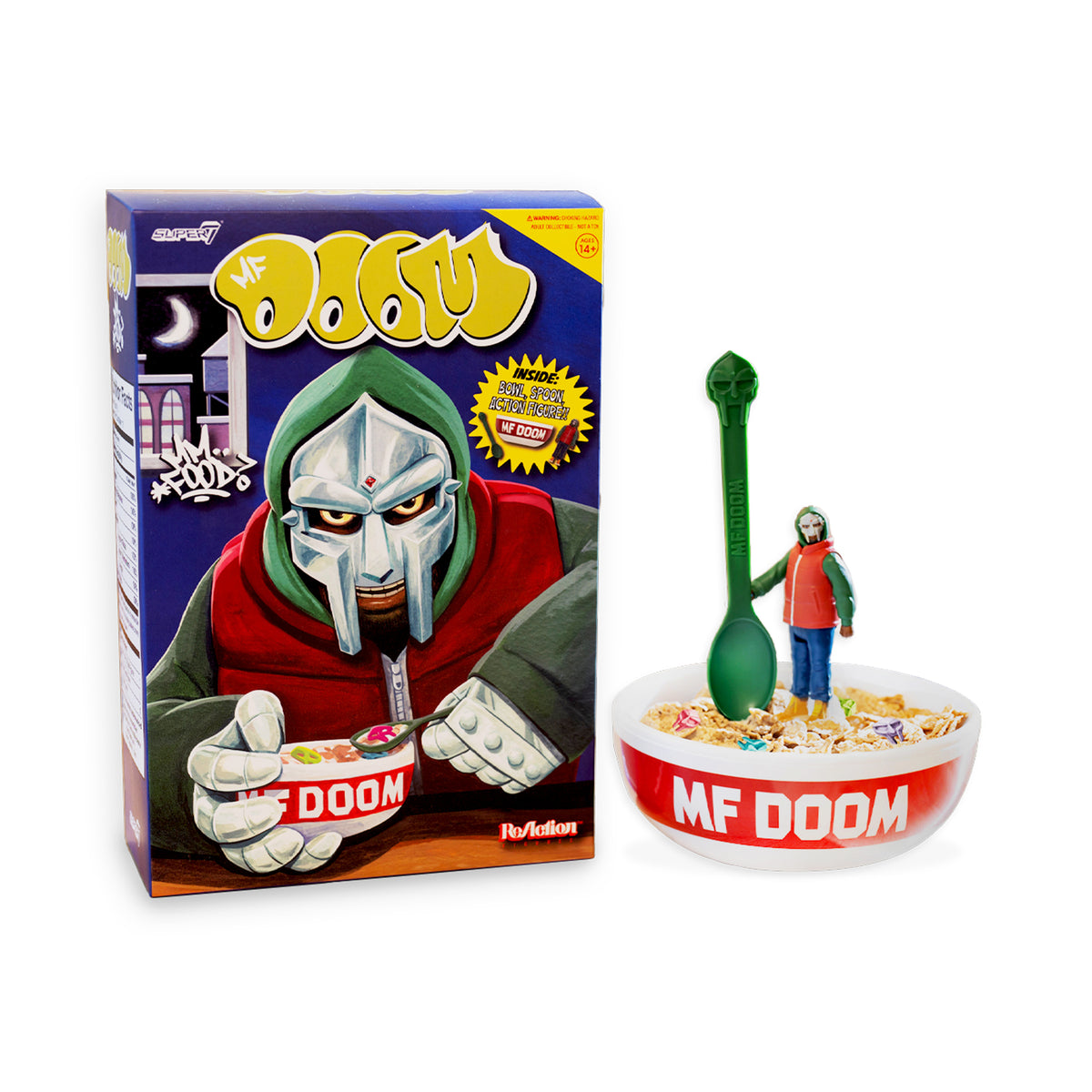 MF DOOM X SUPER7 - MM..FOOD REACTION FIGURE & CEREAL BOWL SET – GASDRAWLS
